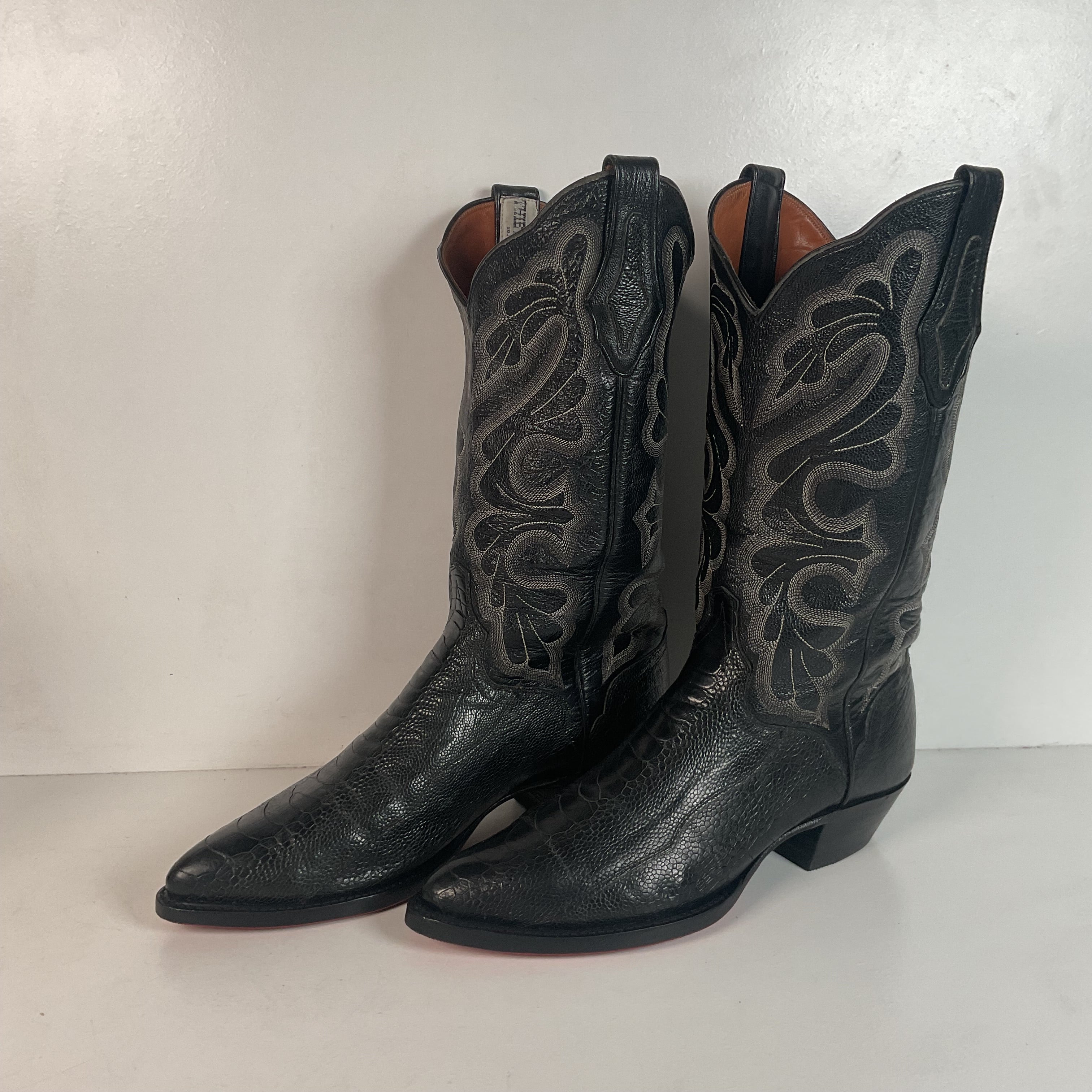 Customized El Dorado Ostrich Leg Cowboy Boots 10 D Exotic – Lake's Boot ...