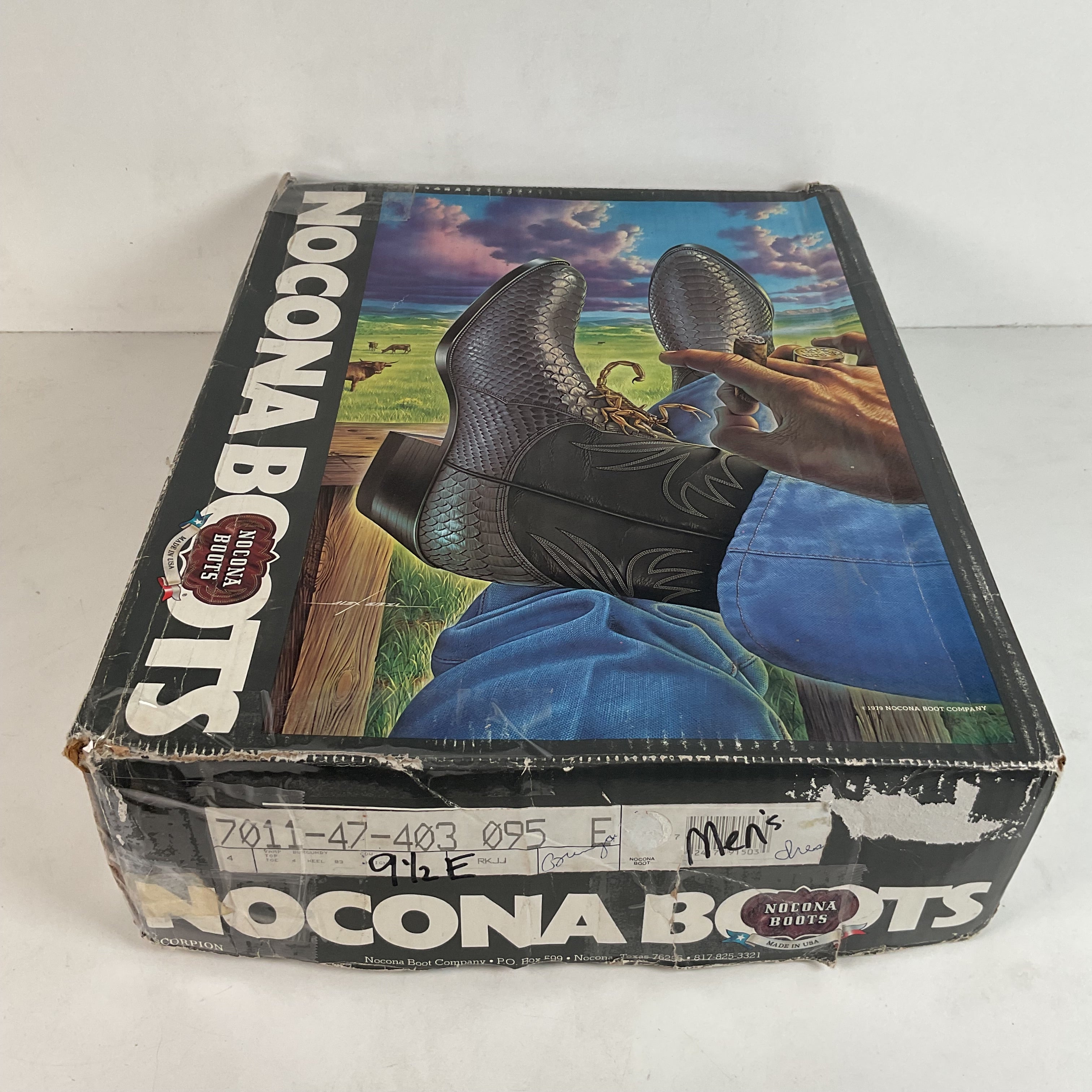 Vintage 1980s Nocona Cowboy Boot Box Only Alex Ebel Artwork – Lake's ...